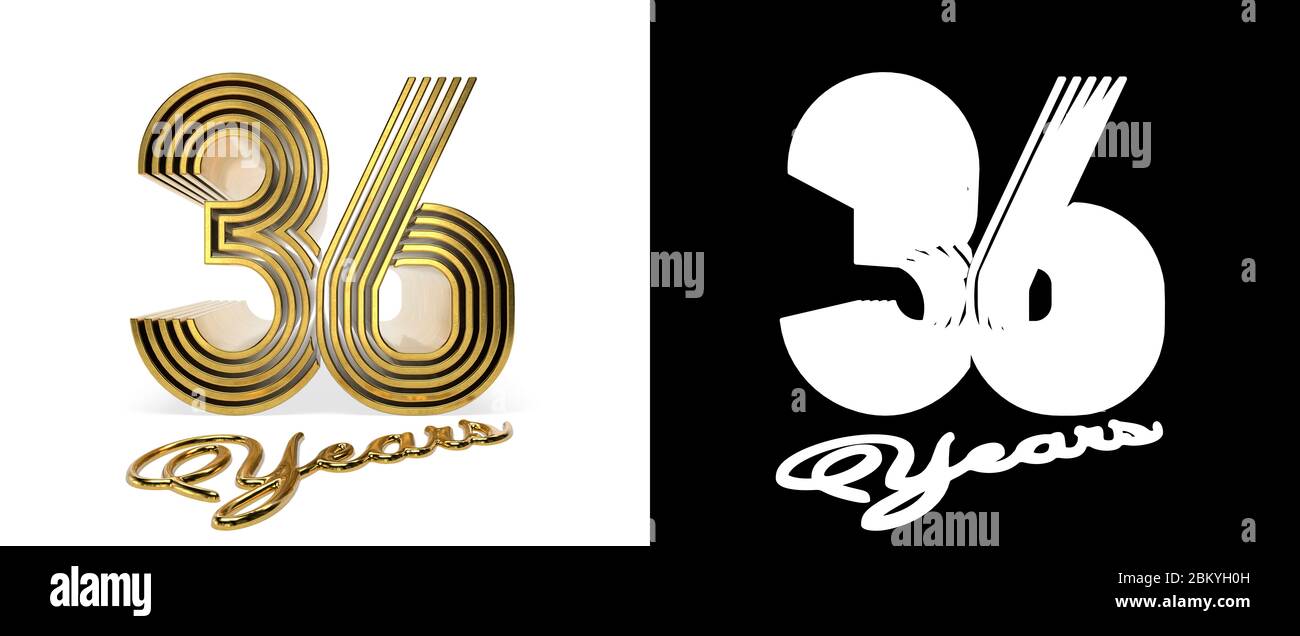 Number 36 (number thirty-six) anniversary celebration design with five ...