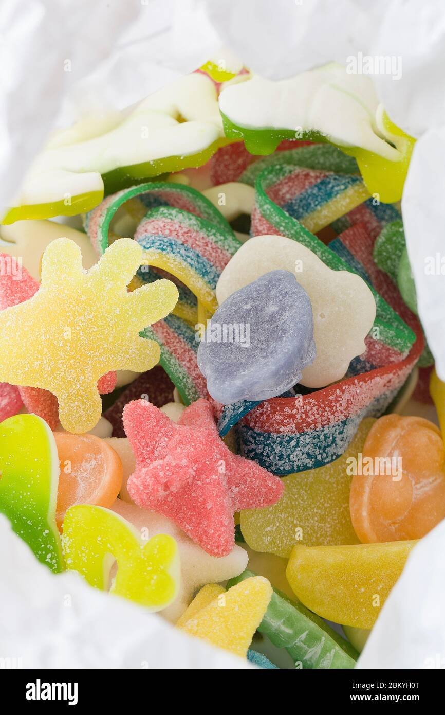 color soft marmalade set in paper bag. multi-colored chewing sweets ...
