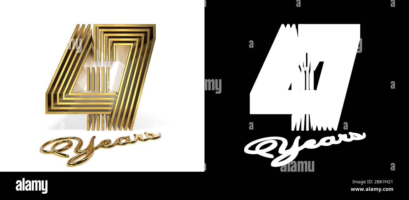 Number 47 (number forty-seven) anniversary celebration design with five ...