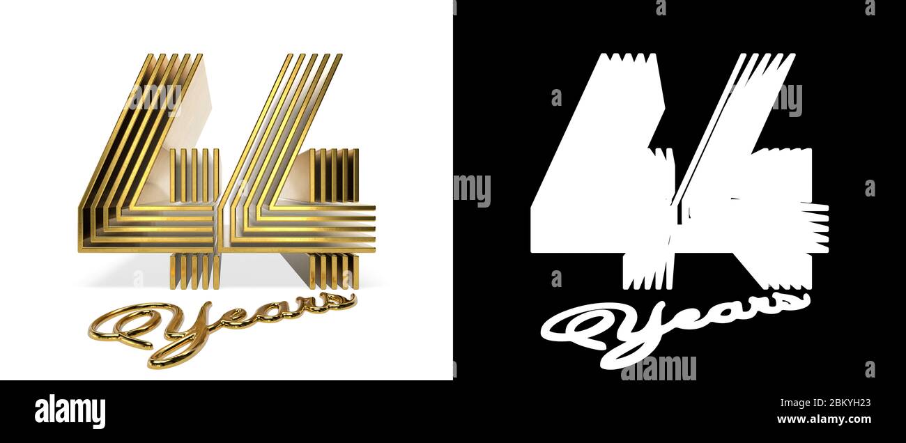 Number 44 (number forty-four) anniversary celebration design with five ...