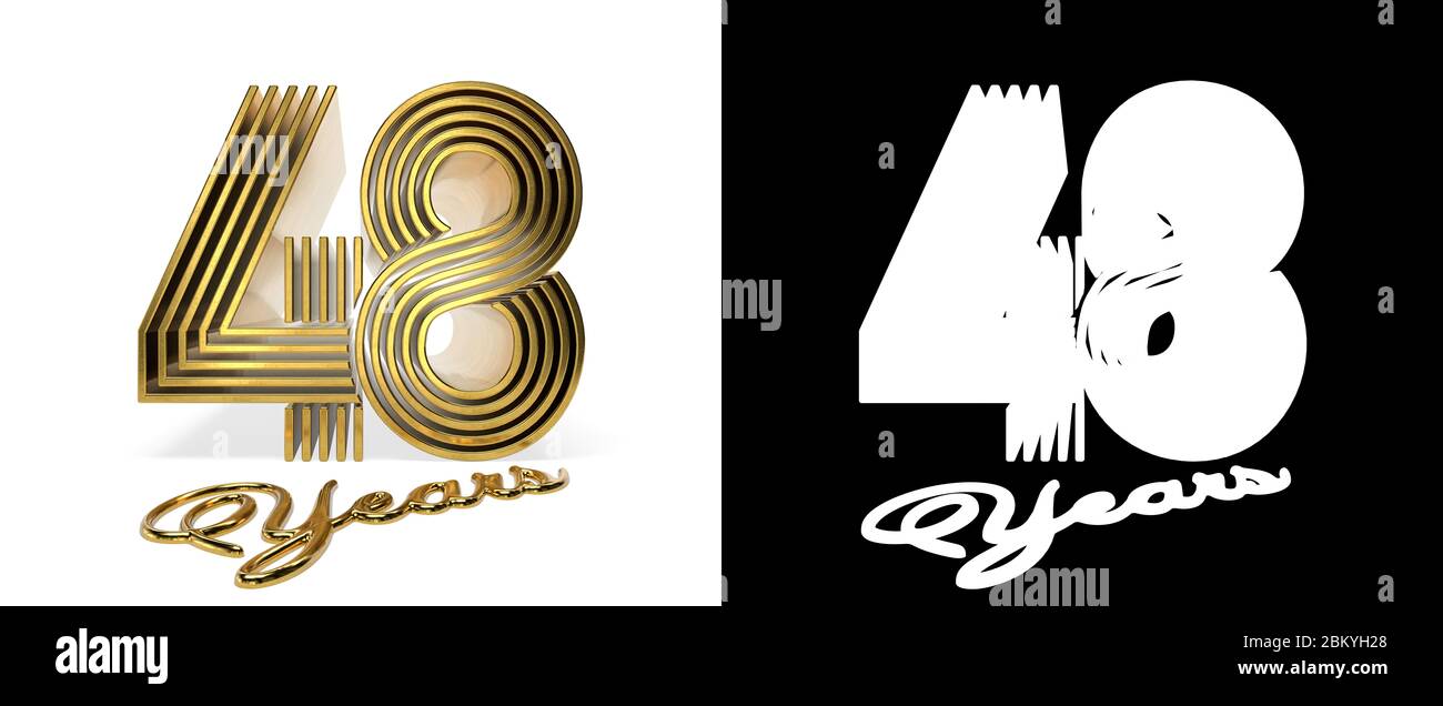 Number 48 (number forty-eight) anniversary celebration design with five ...
