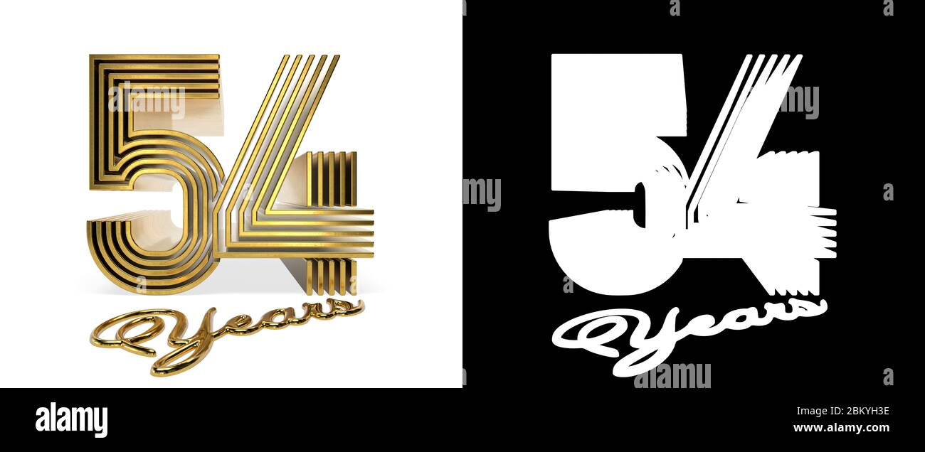 Number 54 (number fifty-four) anniversary celebration design with five ...