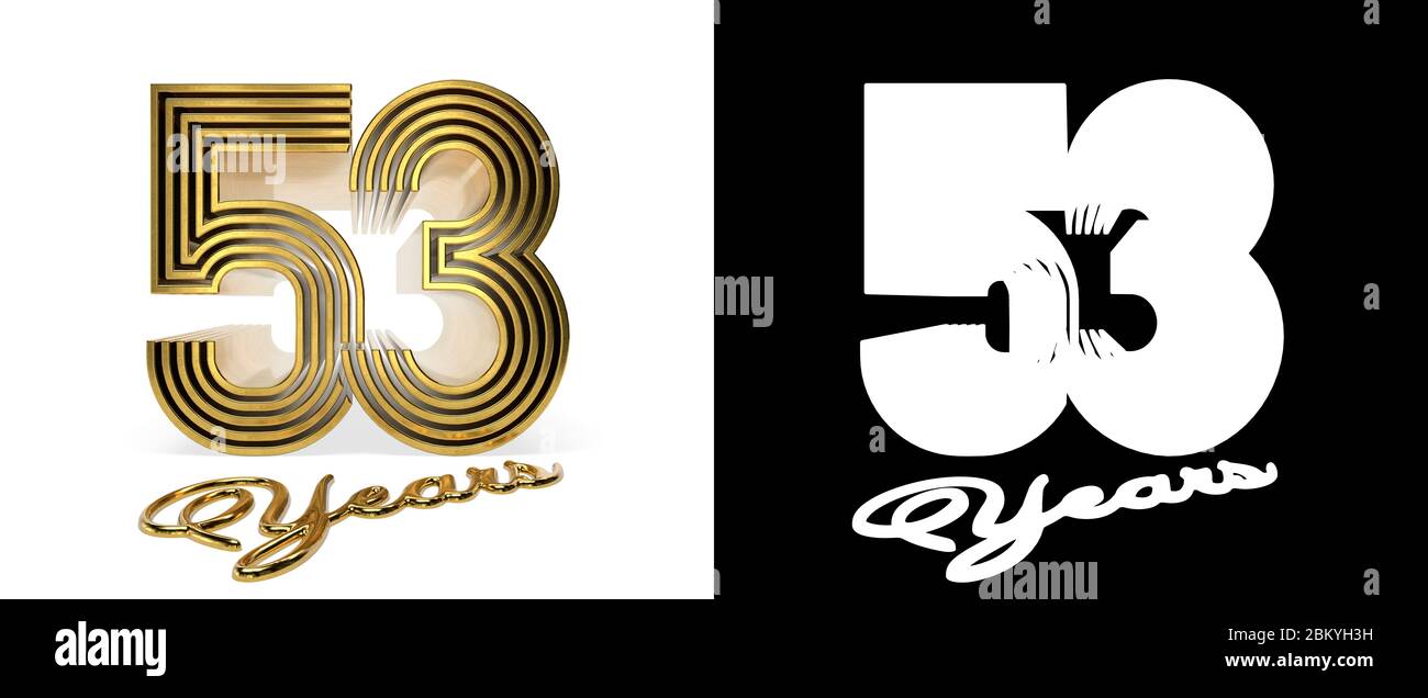 Number 53 (number fifty-three) anniversary celebration design with five ...