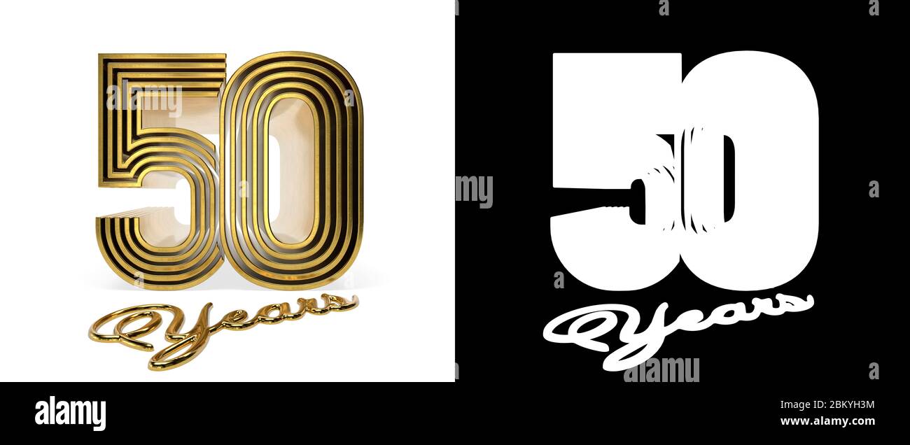 Number 50 (number fifty) anniversary celebration design with five ...