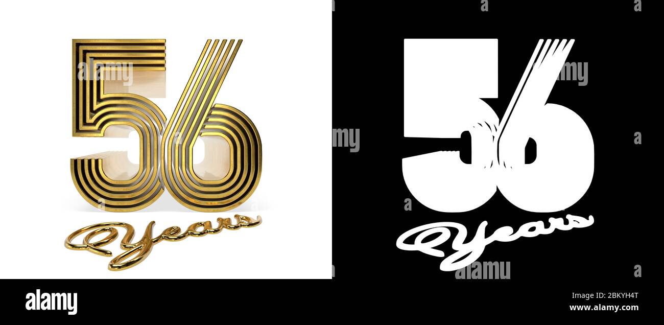 Number 56 (number fifty-six) anniversary celebration design with five ...