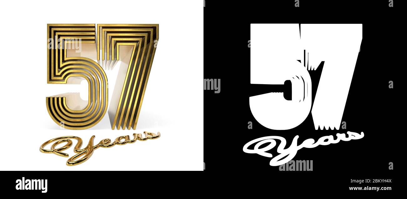 Number 57 (number fifty-seven) anniversary celebration design with five ...