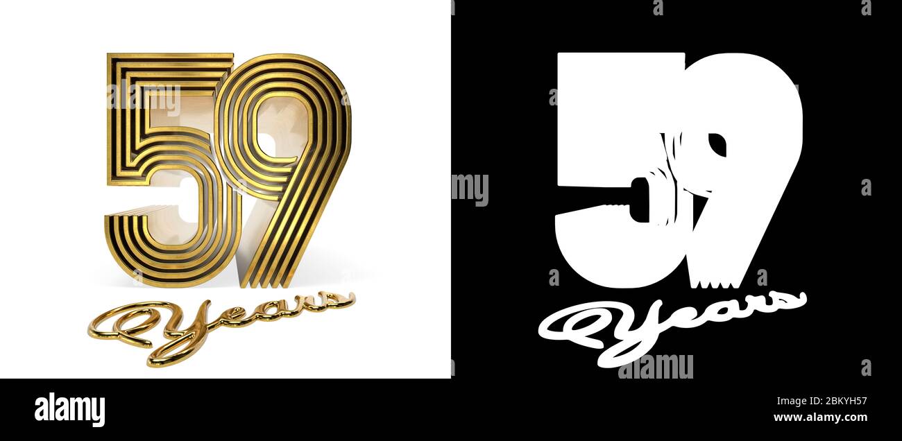 Number 59 (number fifty-nine) anniversary celebration design with five ...