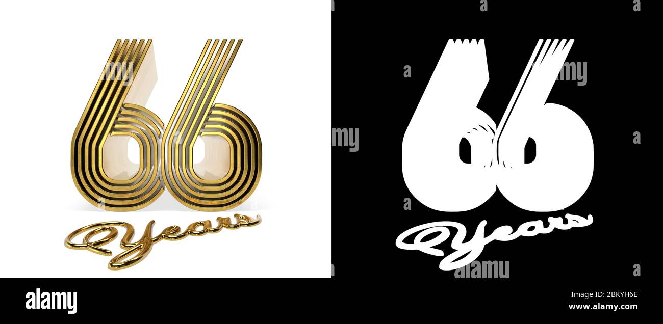 Number 66 (number sixty-six) anniversary celebration design with five ...