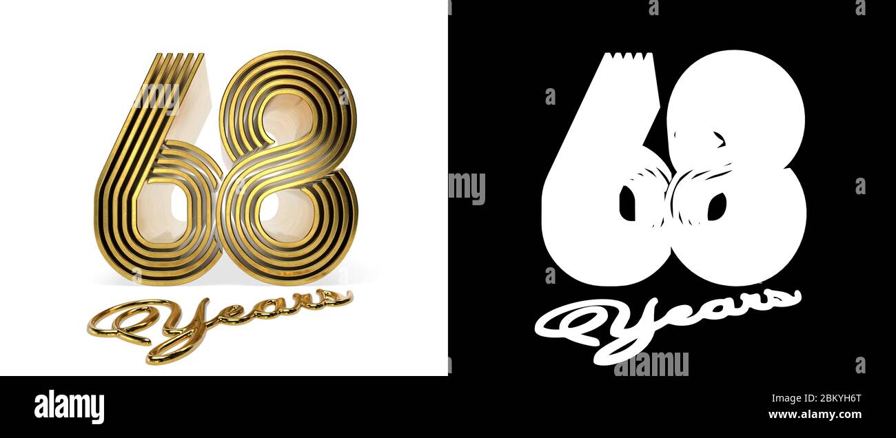 Number 68 (number sixty-eight) anniversary celebration design with five ...
