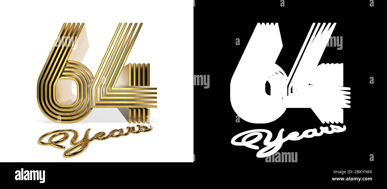 Number 64 (number sixty-four) anniversary celebration design with five ...