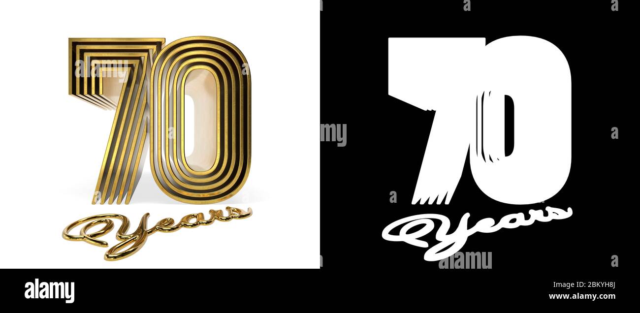 Number 70 (number seventy) anniversary celebration design with five ...