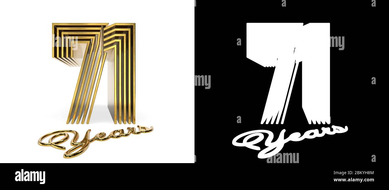 Number 71 (number seventy-one) anniversary celebration design with five ...