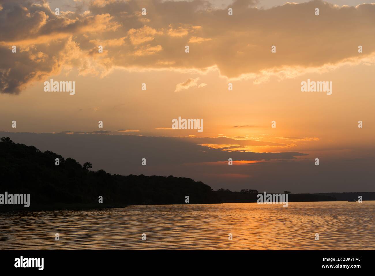 Sunset, Queen Elizabeth National Park, Uganda Stock Photo - Alamy