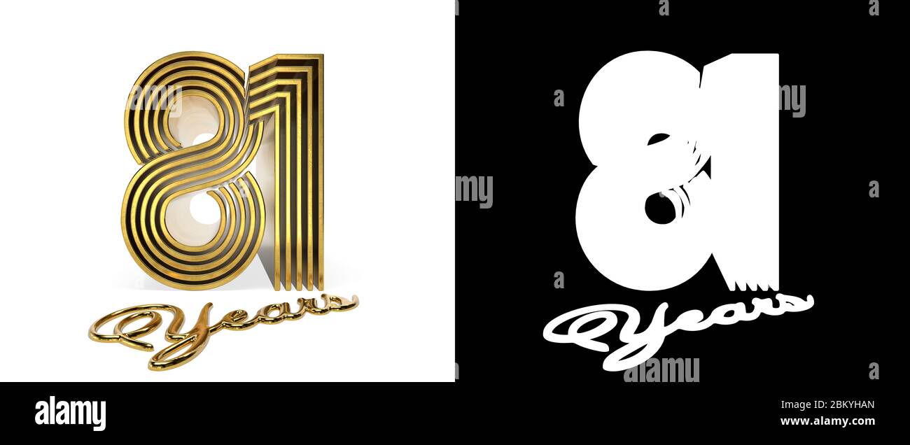 Number 81 (number eighty-one) anniversary celebration design with five ...