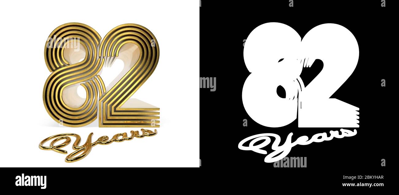 Number 82 (number eighty-two) anniversary celebration design with five ...