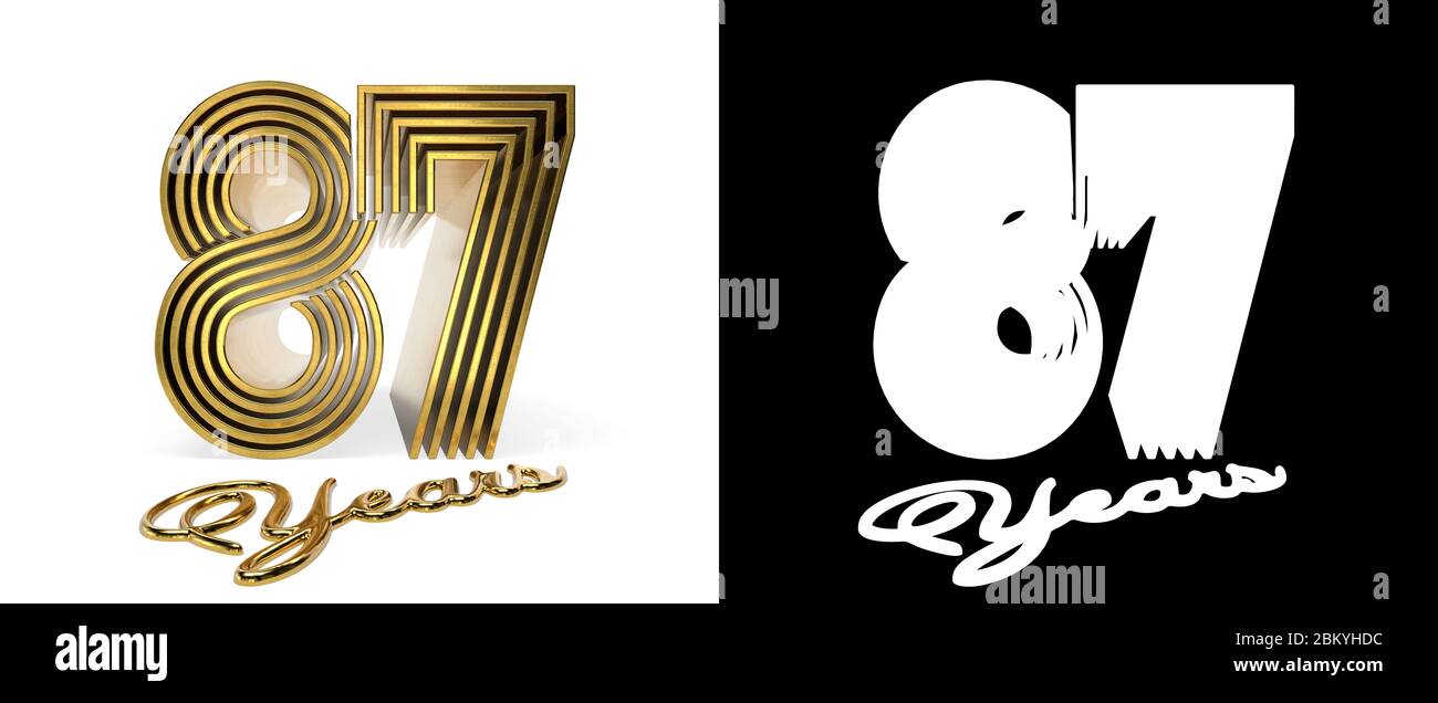 Number 87 (number eighty-seven) anniversary celebration design with ...