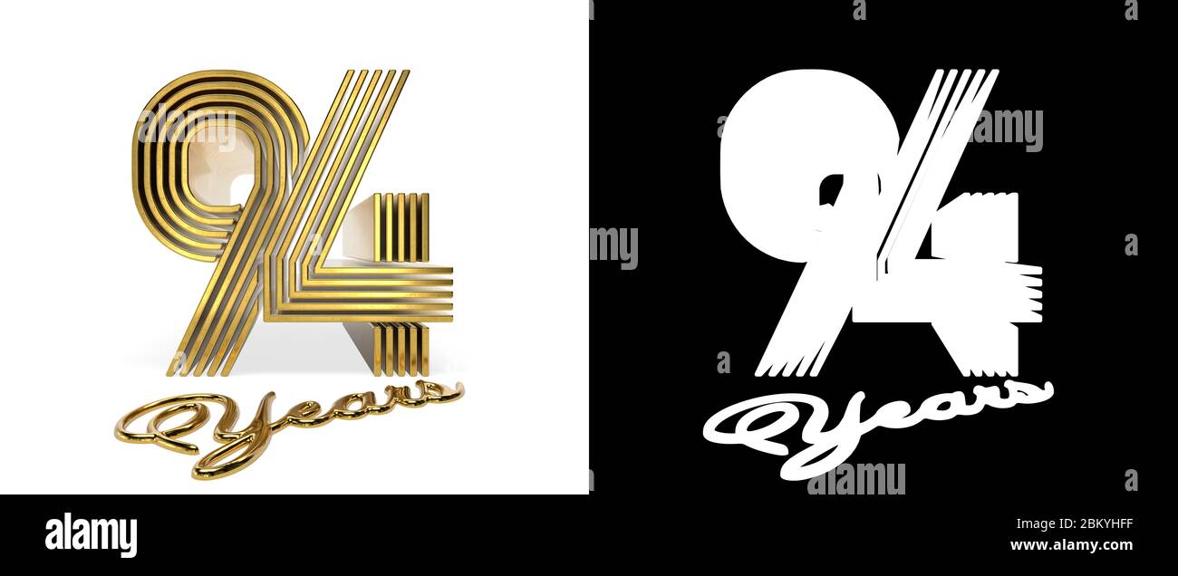 Number 94 (number ninety-four) anniversary celebration design with five ...