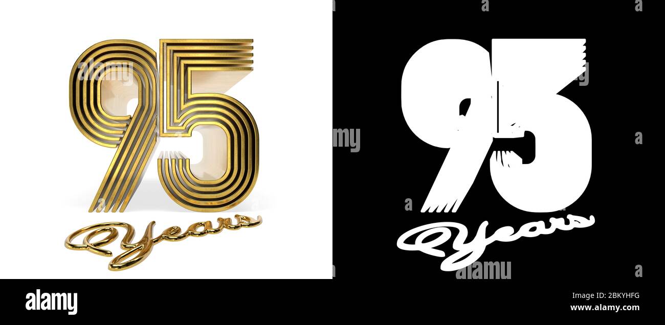 Number 95 (number ninety-five) anniversary celebration design with five ...