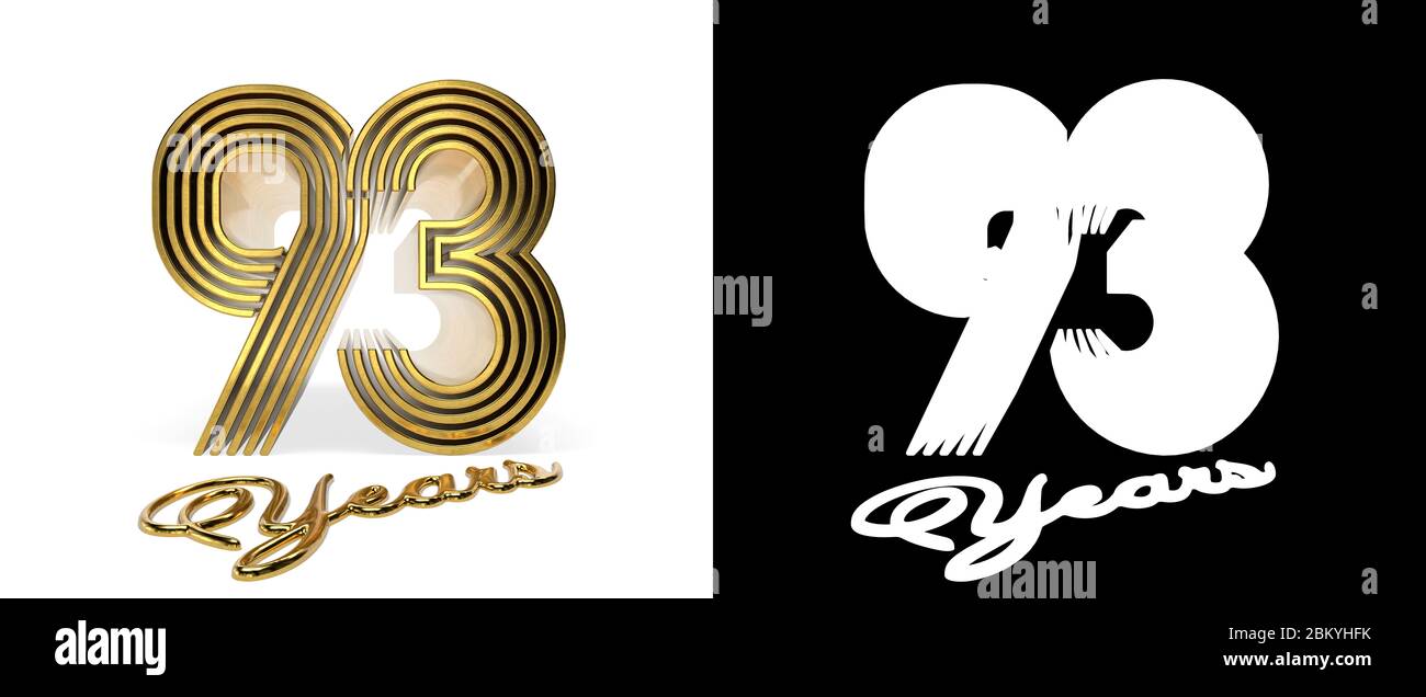 Number 93 (number ninety-three) anniversary celebration design with ...