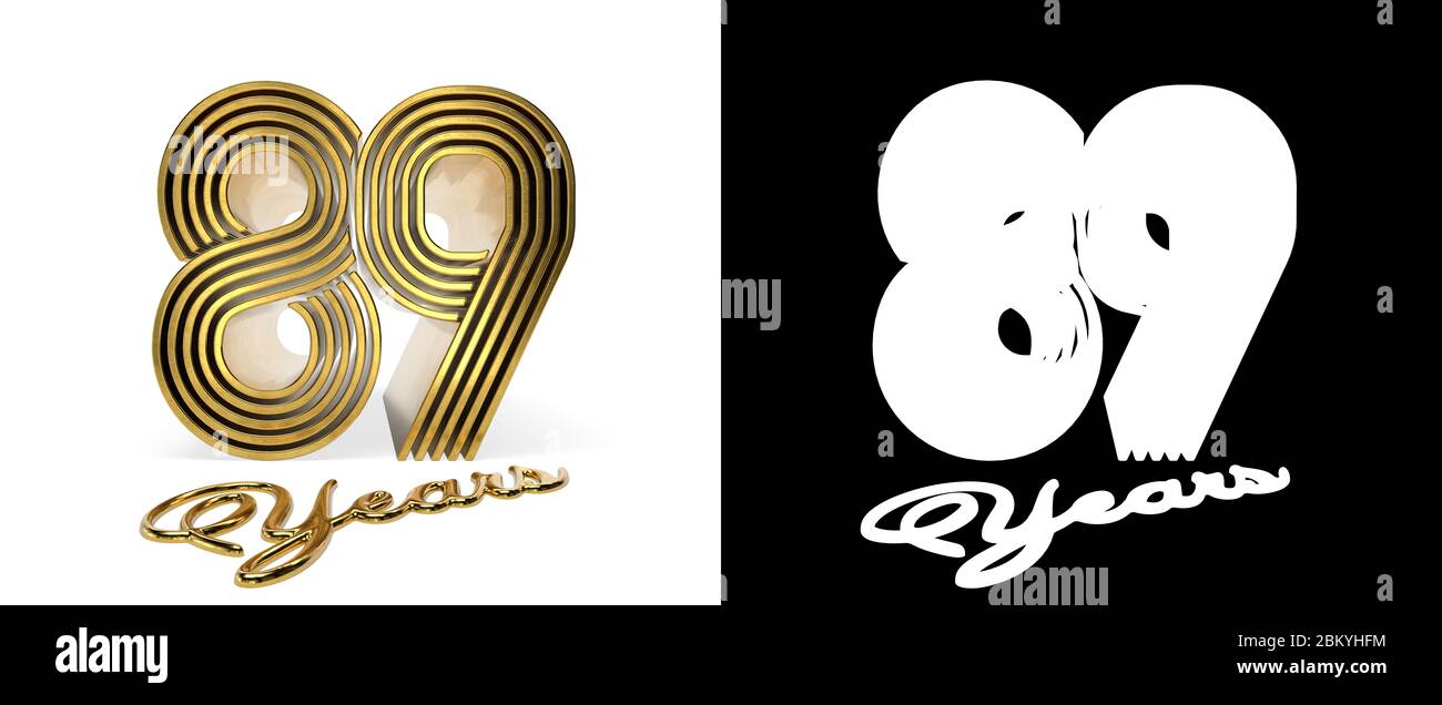 Number 89 (number eighty-nine) anniversary celebration design with five ...