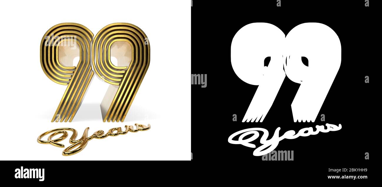 Number 99 (number ninety-nine) anniversary celebration design with five ...