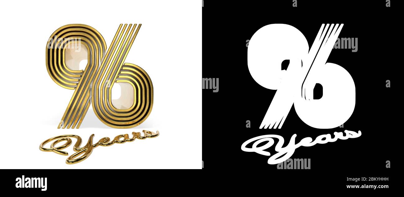 Number 96 (number ninety-six) anniversary celebration design with five ...