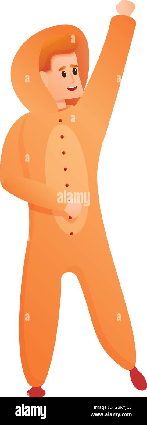 Orange pajama boy icon. Cartoon of orange pajama boy vector icon for ...