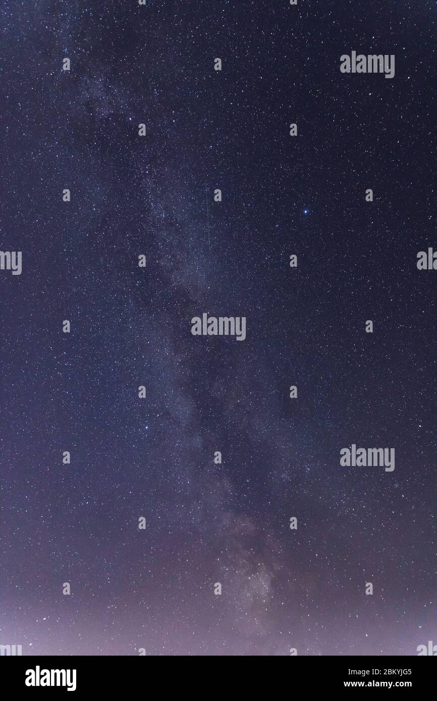 Milky way starry sky background summer landscape Stock Photo - Alamy