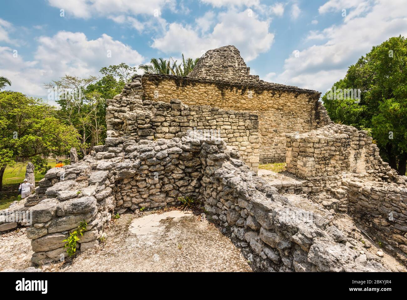 Kohunlich, Mexico - April 25, 2019: Ruins of the ancient Mayan city of ...