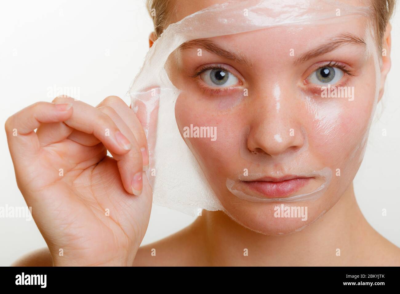 Beauty skin care cosmetics and health concept. Young woman face, girl ...