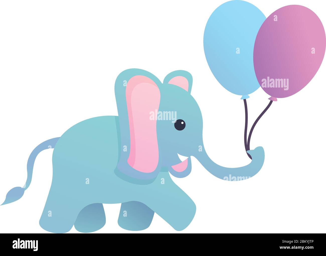 Elephant with balloons icon. Cartoon of elephant with balloons vector ...