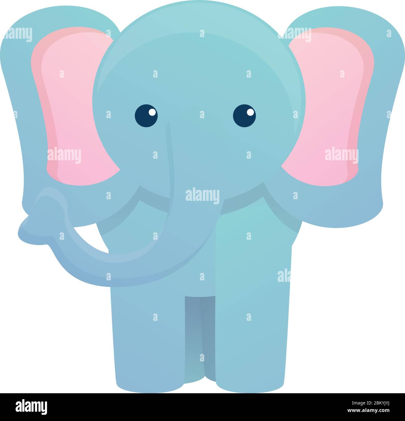 Front view elephant icon. Cartoon of front view elephant vector icon ...
