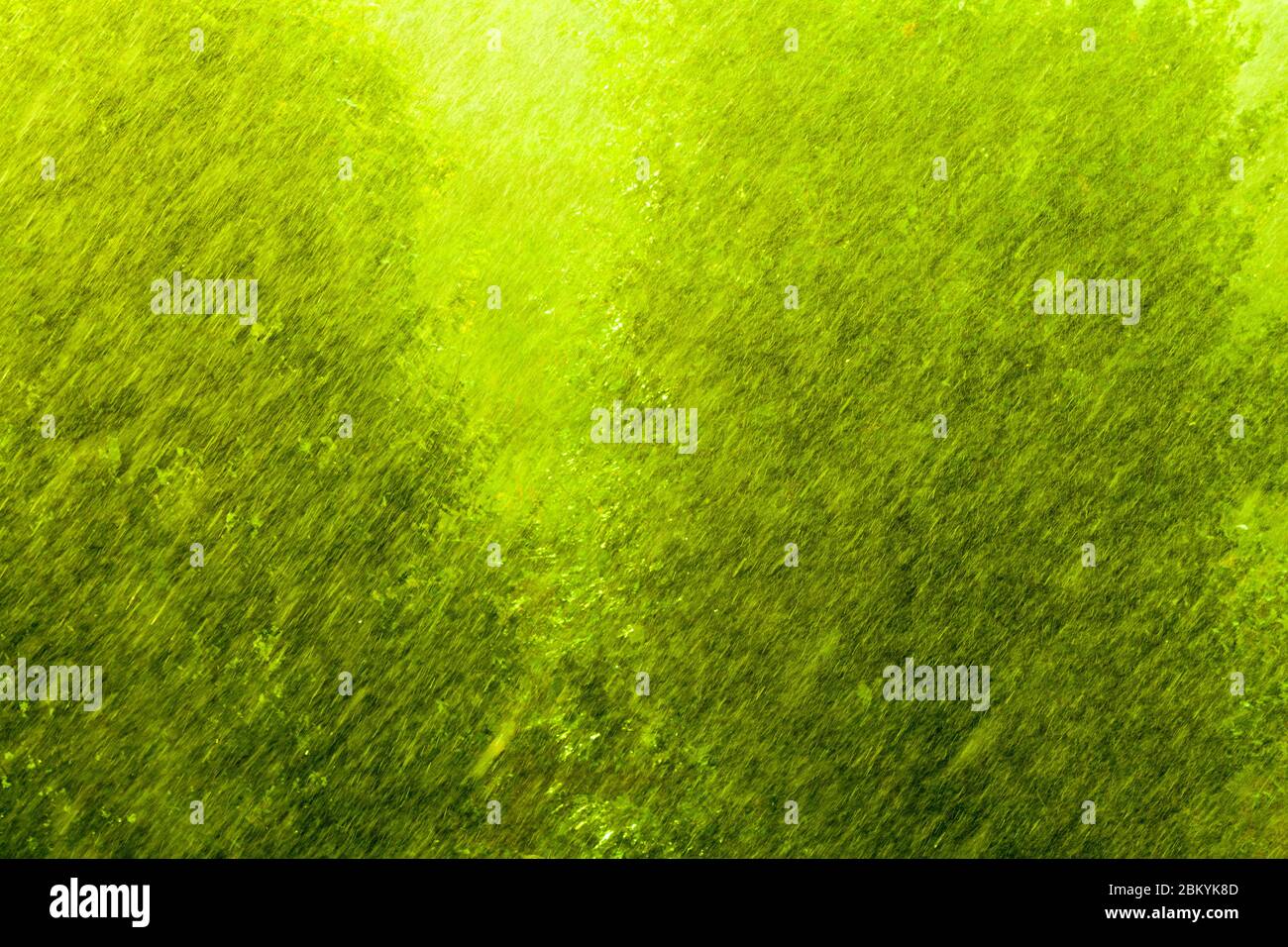 Summer rainy outside window, water drops droplets raindrops on glass windowpane as background ...
