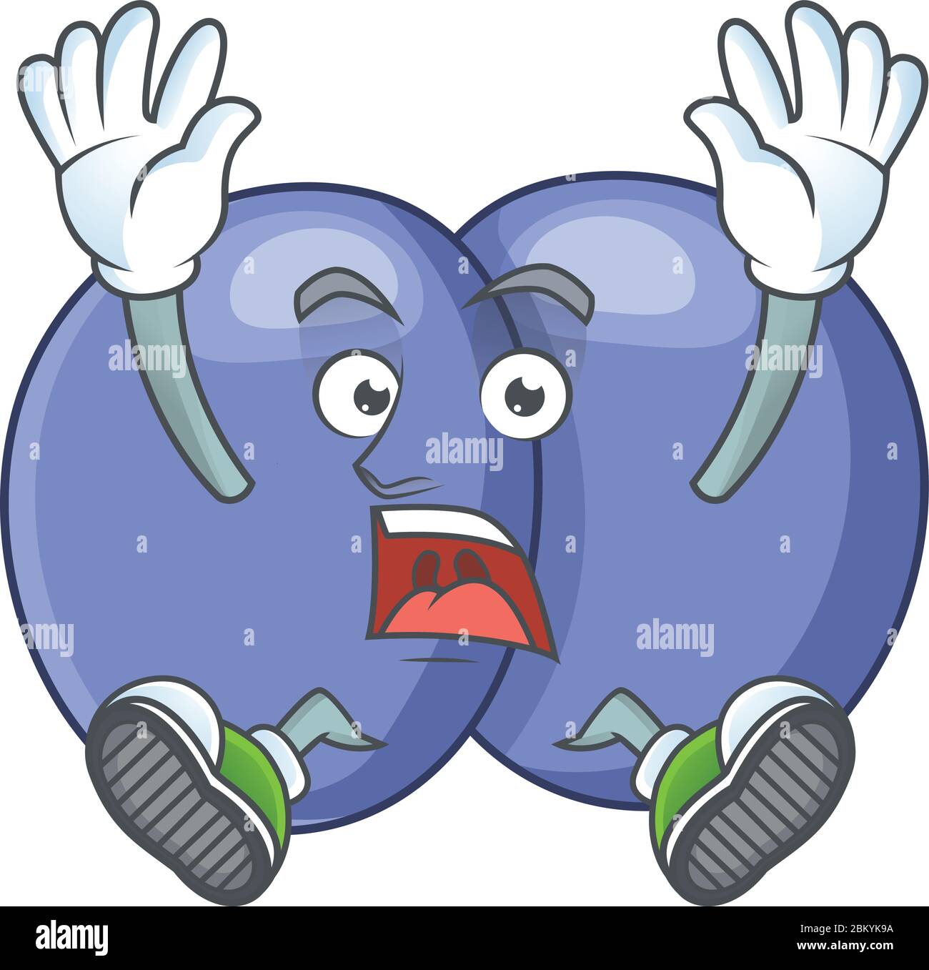 Streptococcus pneumoniae cartoon character design showing shocking ...