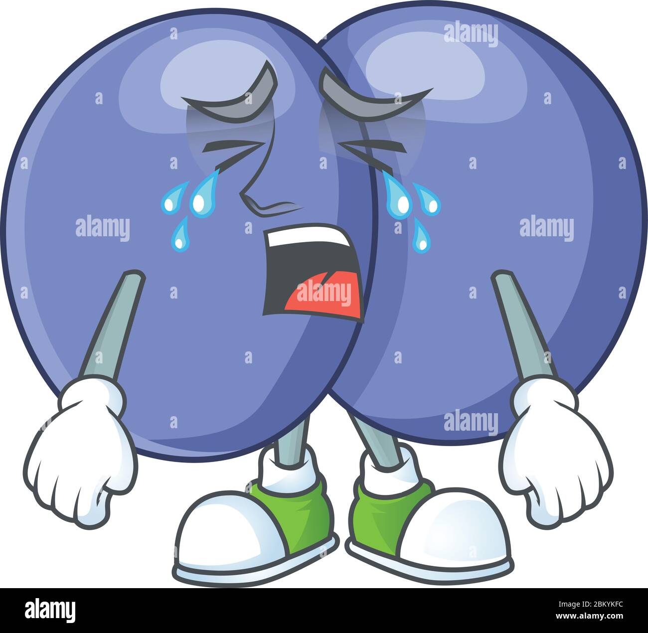 A weeping streptococcus pneumoniae cartoon character concept. Vector ...