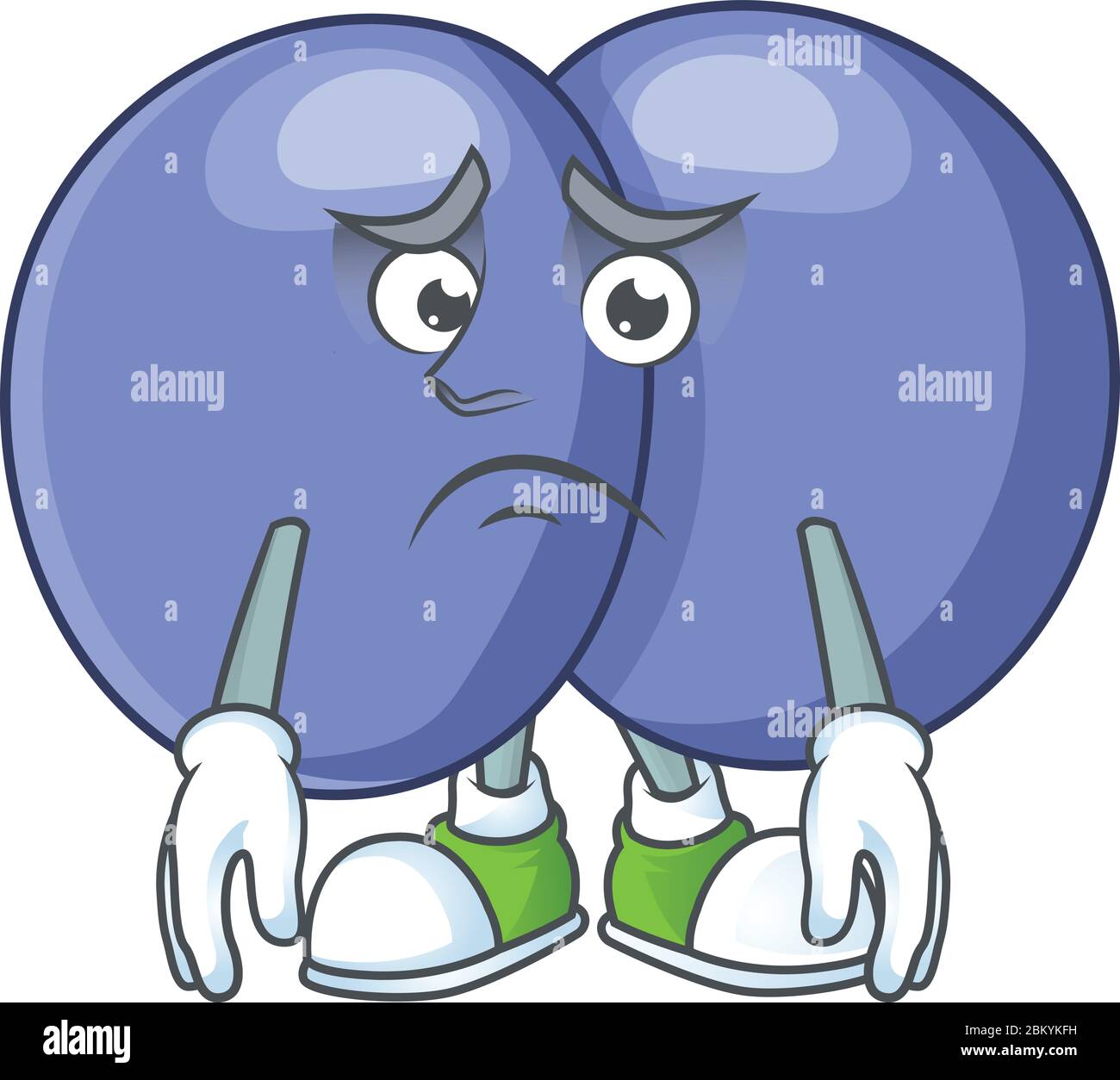 Cartoon picture of streptococcus pneumoniae with worried face. Vector ...