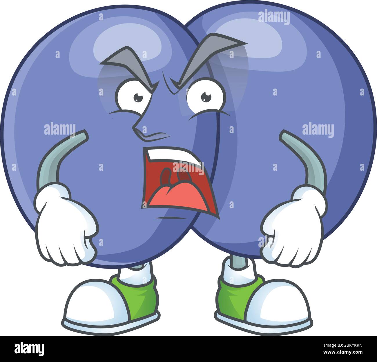 Streptococcus pneumoniae cartoon character design with mad face. Vector ...