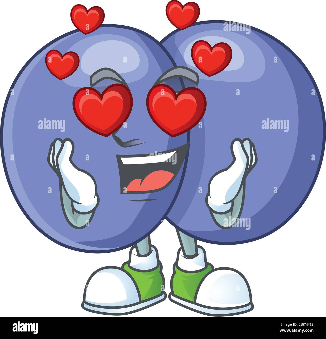 Charming streptococcus pneumoniae cartoon character with a falling in ...