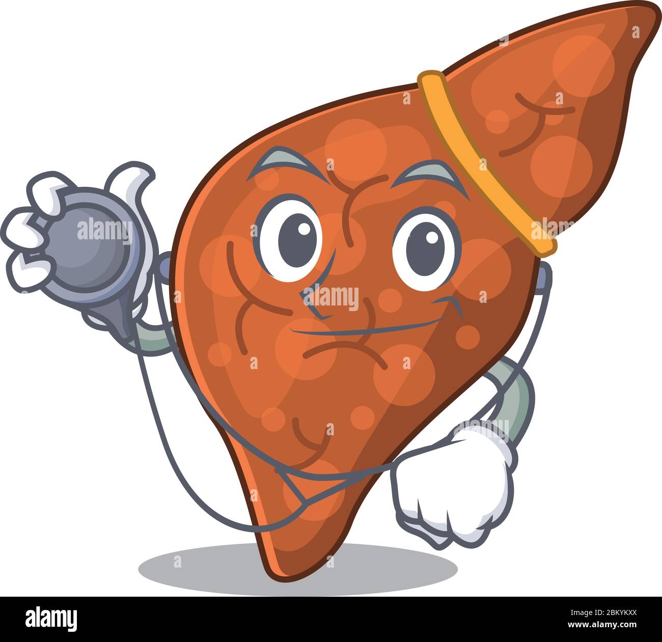 Human fibrosis liver in doctor cartoon character with tools Stock ...