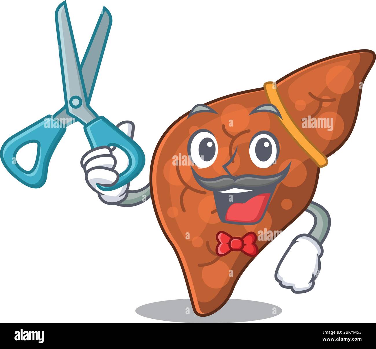 Sporty human fibrosis liver cartoon character design with barber Stock ...