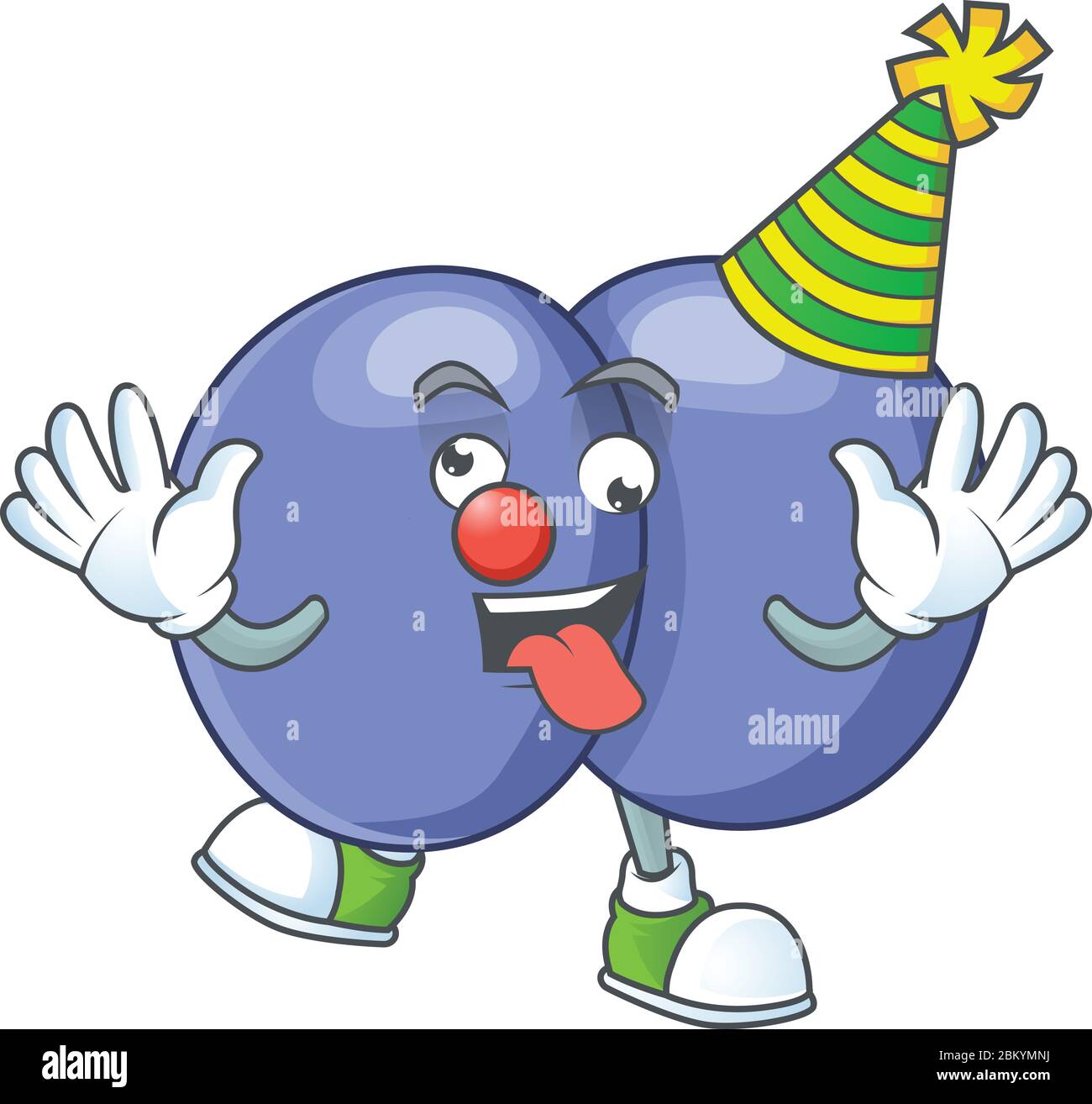 Amusing Clown streptococcus pneumoniae cartoon character mascot style ...