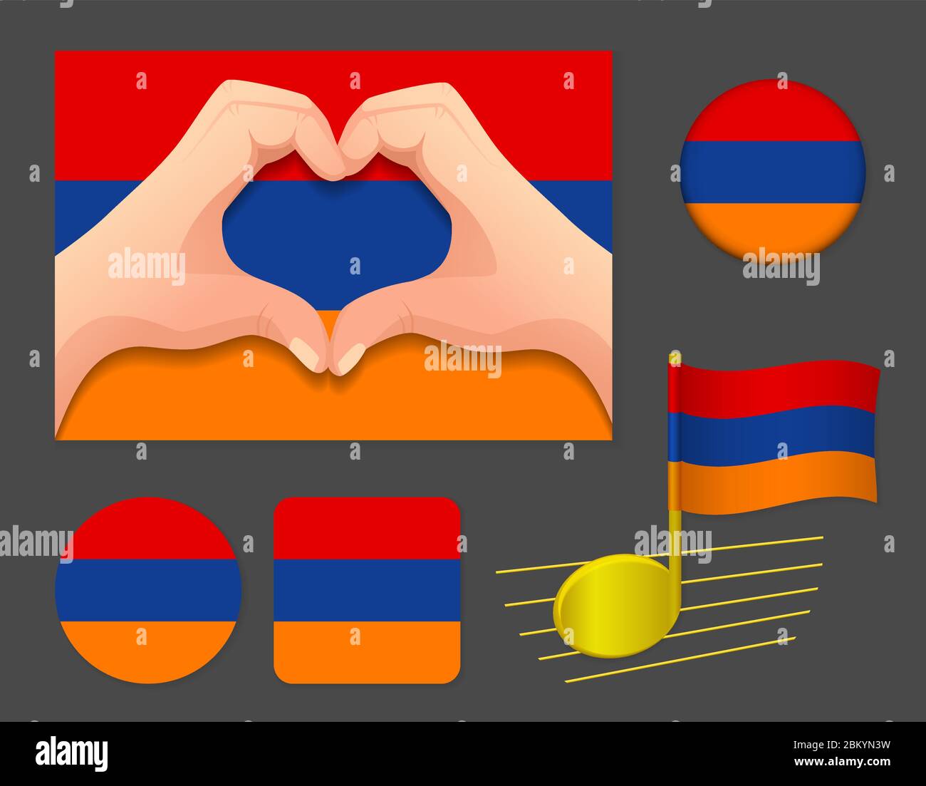 Armenia flag icon. National flag of Armenia vector illustration Stock ...