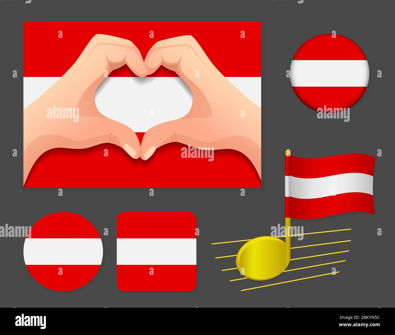 Austria flag icon. National flag of Austria vector illustration Stock ...