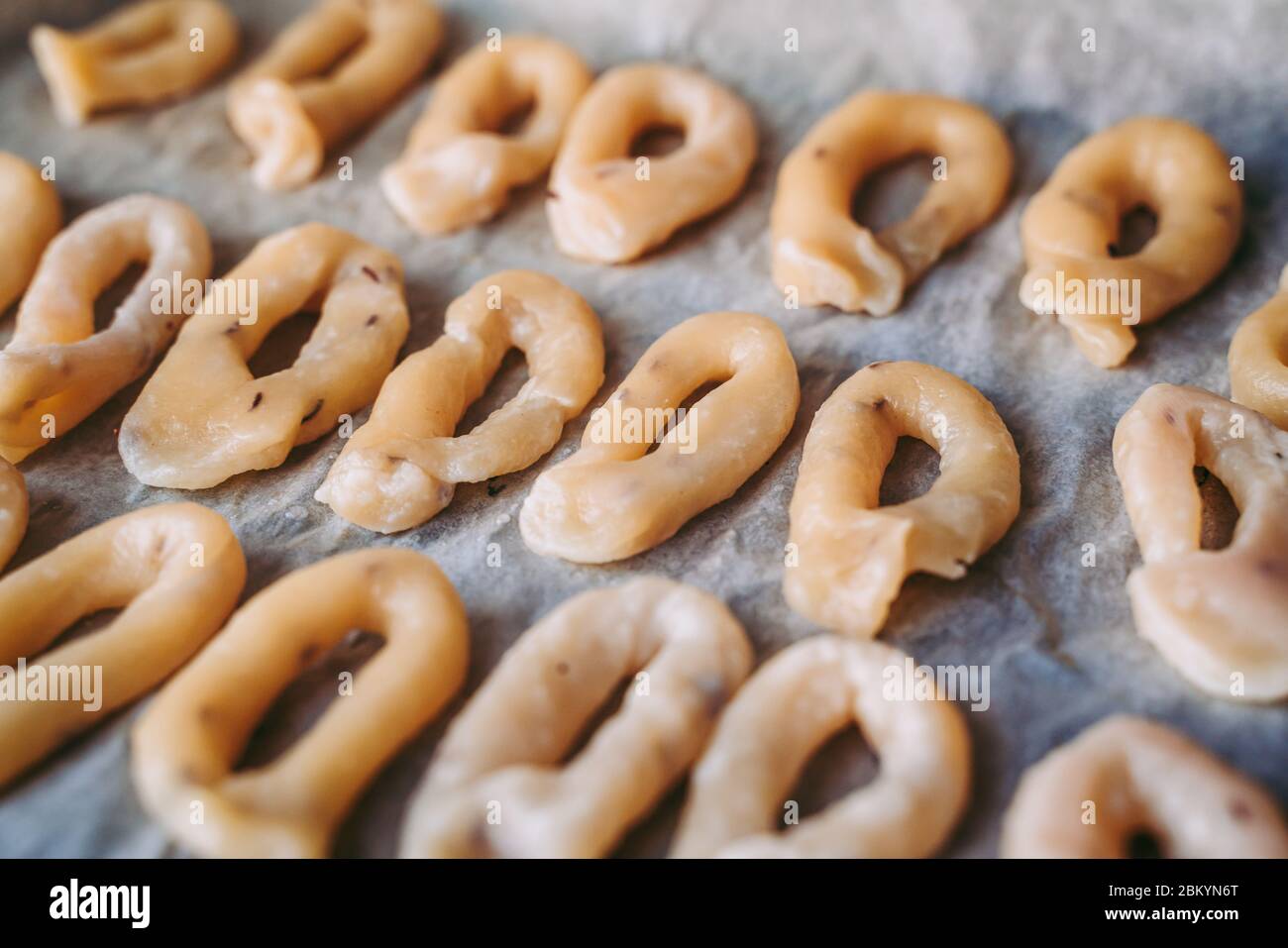 Hand-made taralli salty snack, typical from Puglia, Italy Stock Photo ...