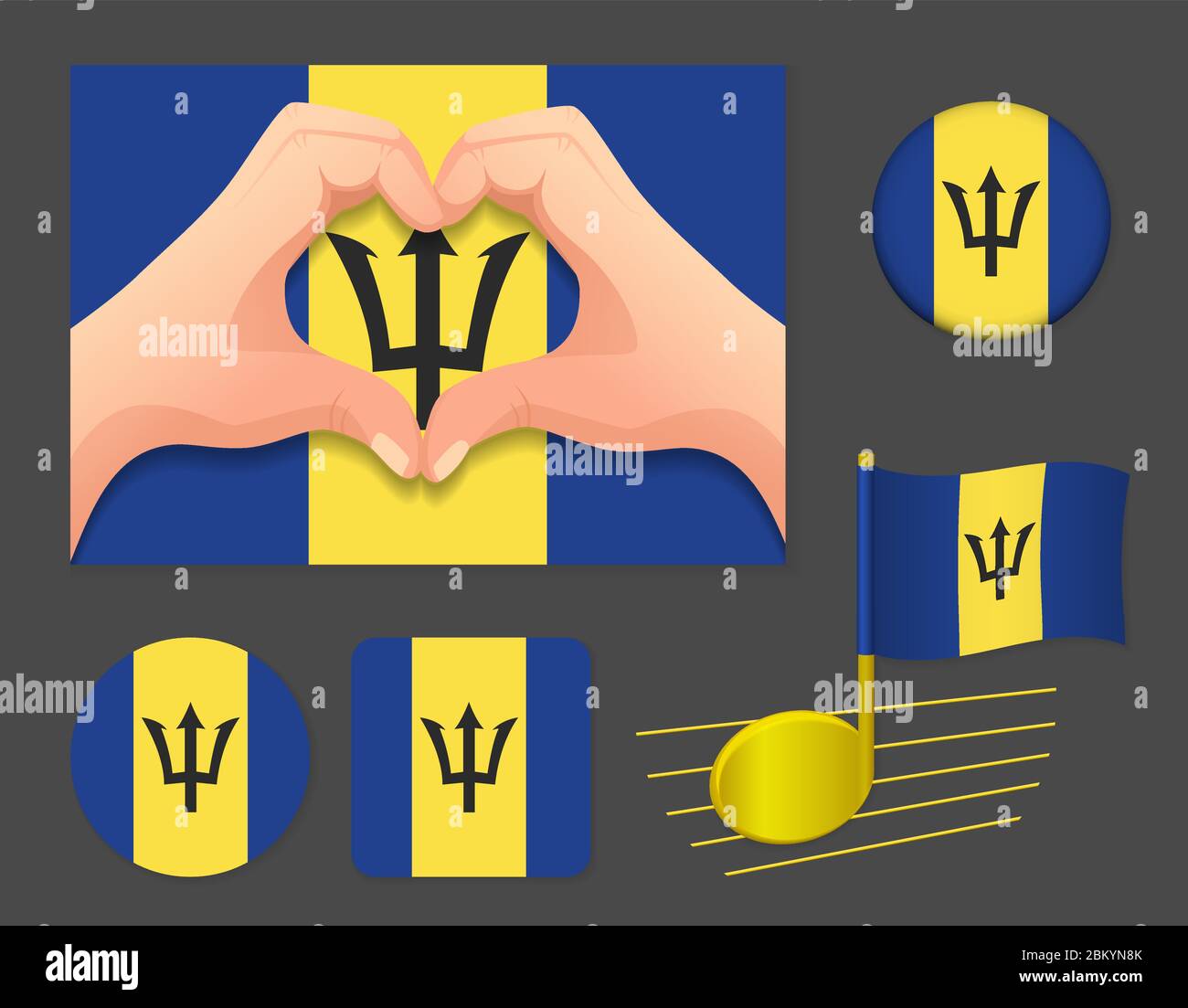 Barbados flag icon. National flag of Barbados vector illustration Stock ...