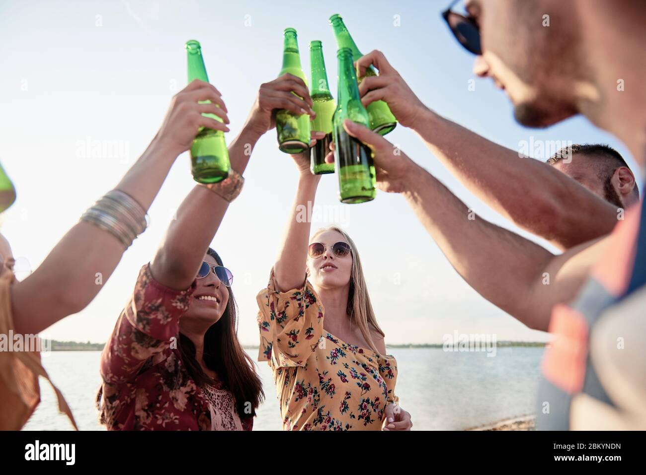 Friends start a party on fresh air Stock Photo - Alamy