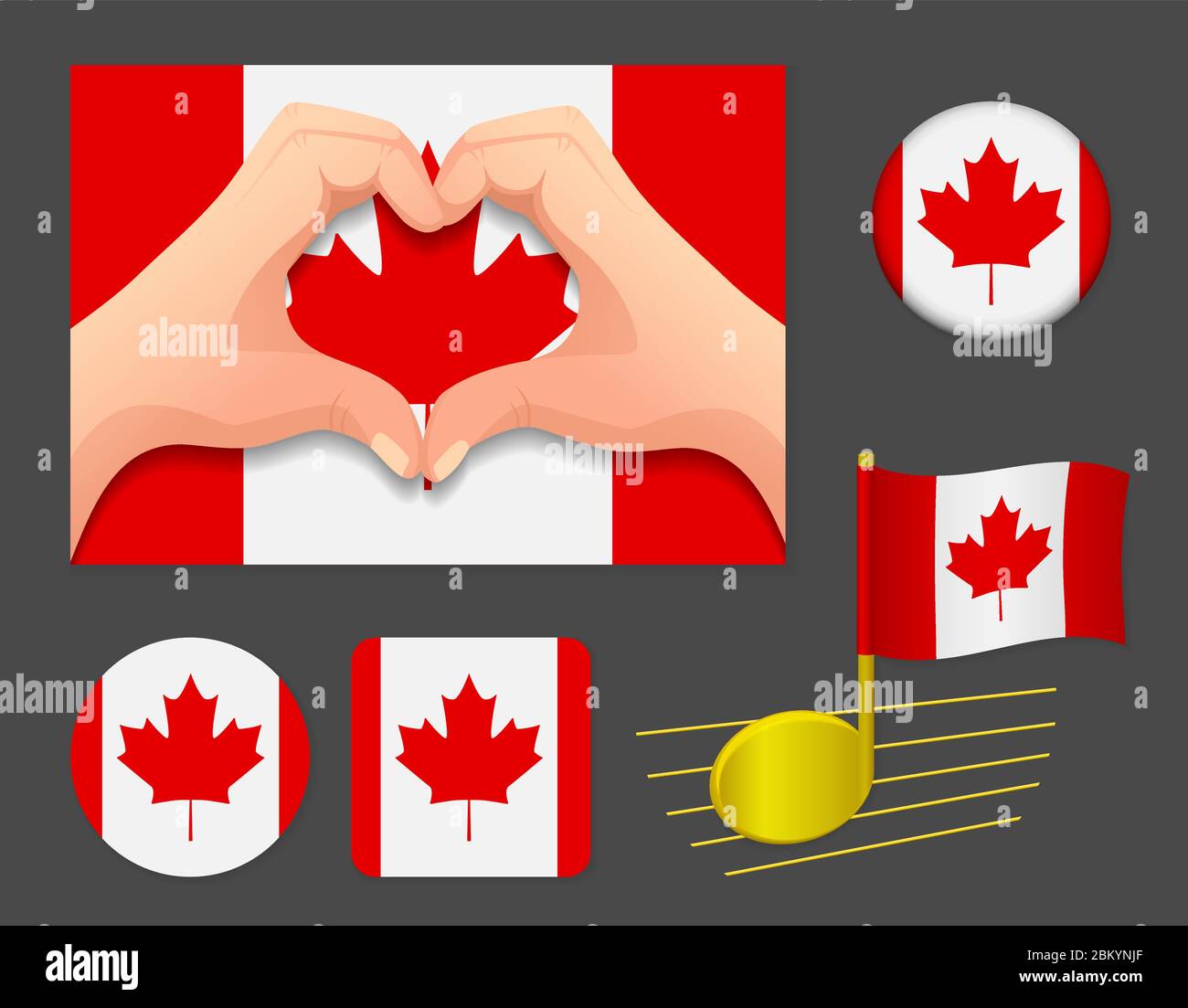 Canada flag icon. National flag of Canada vector illustration Stock ...