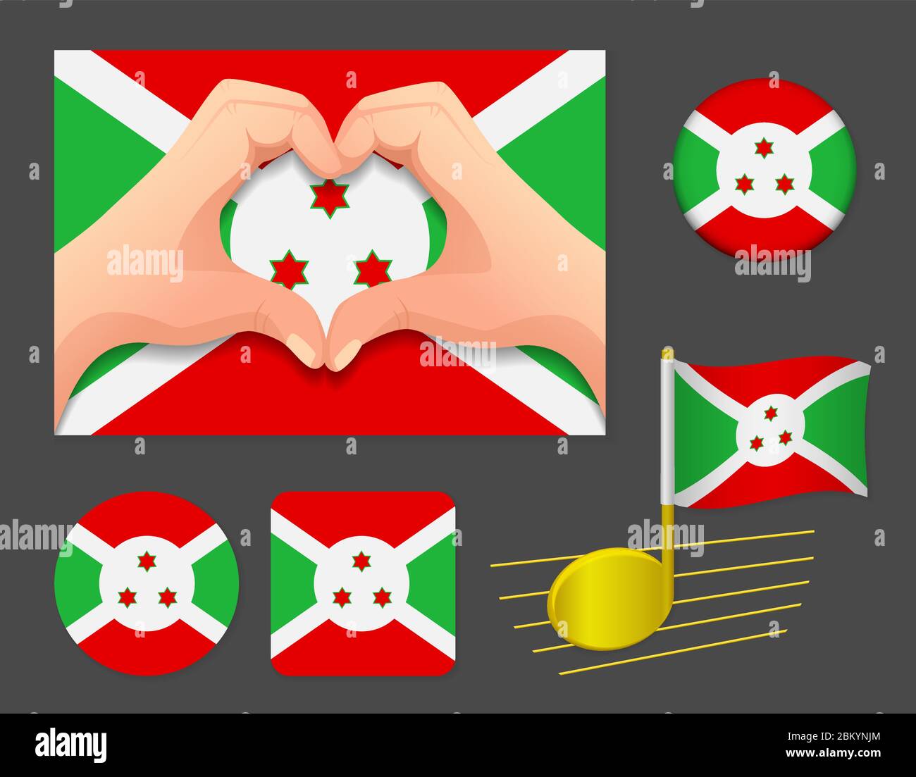 Burundi flag icon. National flag of Burundi vector illustration Stock ...