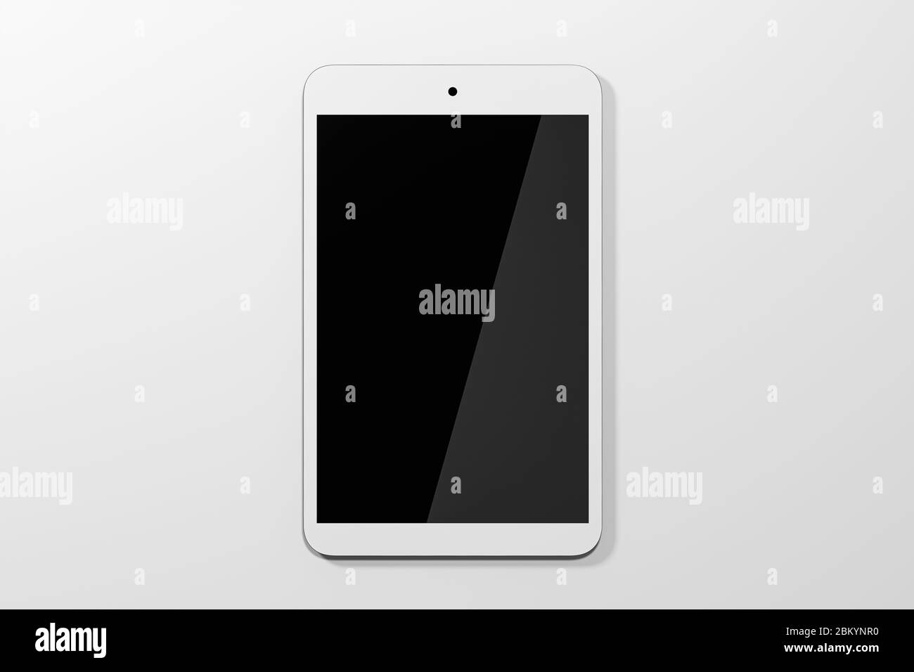 Empty tablet computer screen with white background, 3d rendering ...