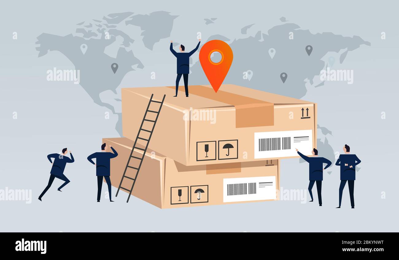 Business career competition corporate ladder in delivery logistic ...